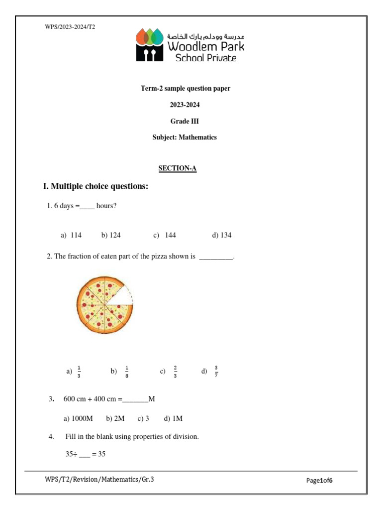 Term-2 Revision Worksheet | PDF | Mathematics