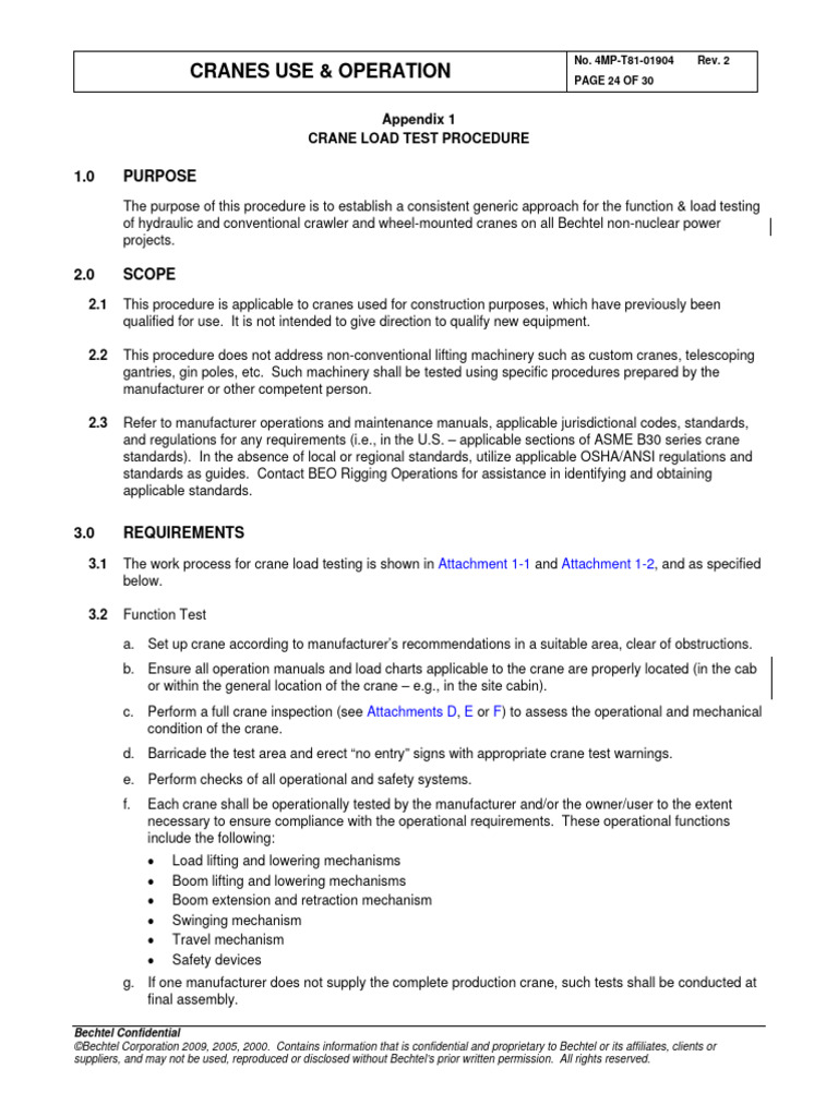 Cranes - Function Test | PDF | Crane (Machine) | Equipment