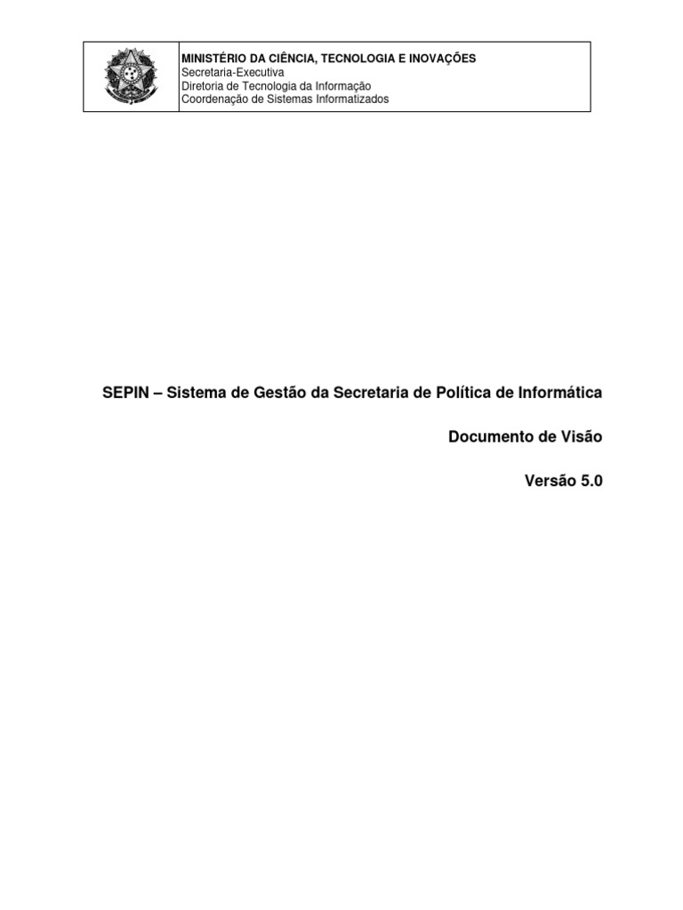 SEPIN DocumentoVisao | PDF