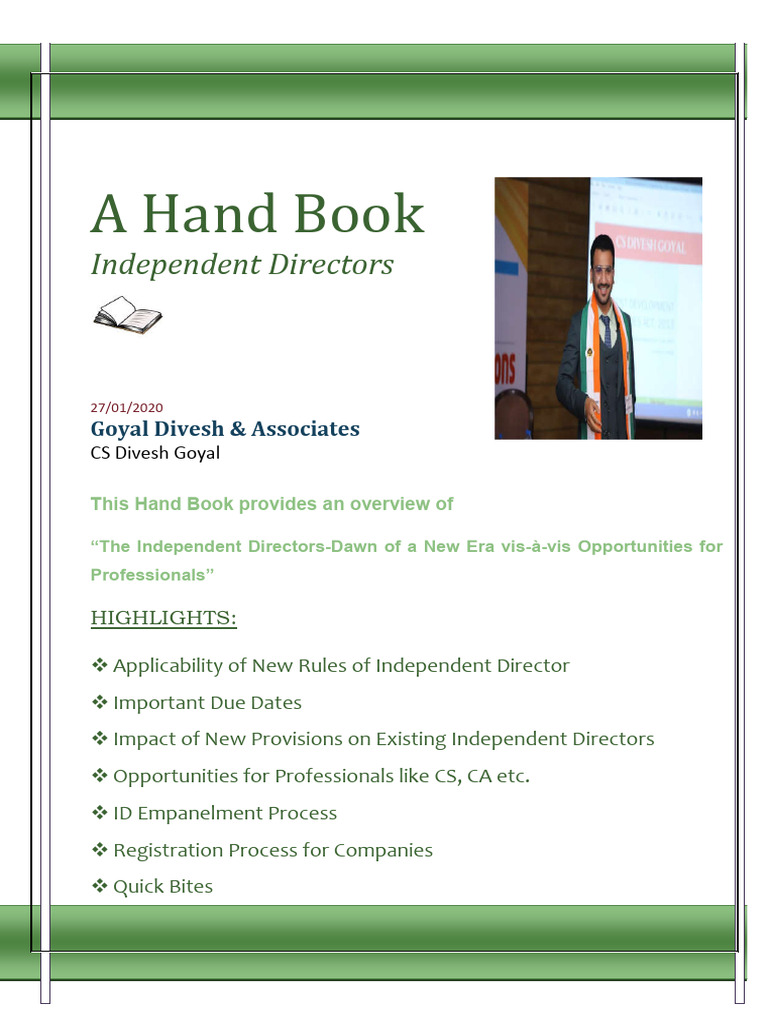 Independent Directors Handbook 2020 | PDF | Business