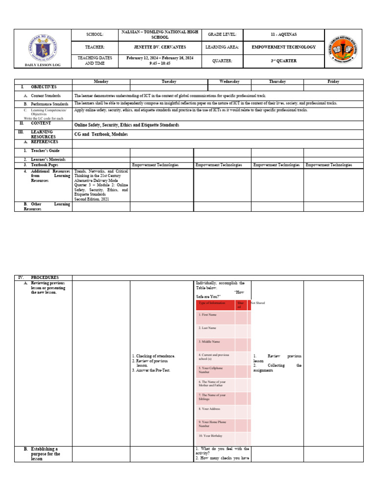 DLL Empowerment Technology w2 | PDF