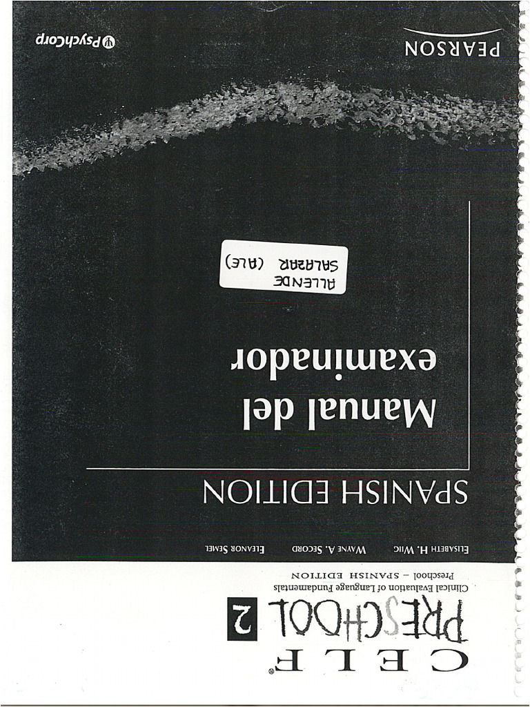 Celf Preschool Manuala A | PDF