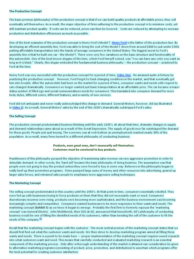 Understanding the Production Concept | PDF | Sales | Marketing