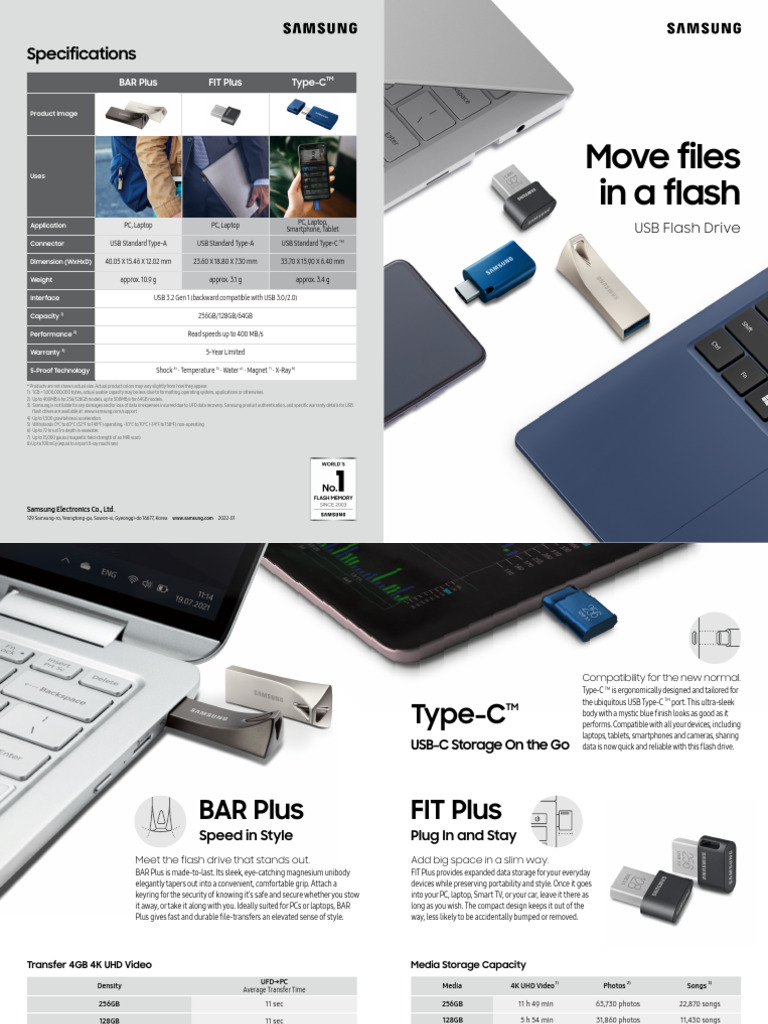 Samsung USB Memory Brochure 2022 | PDF | Usb Flash Drive | Laptop