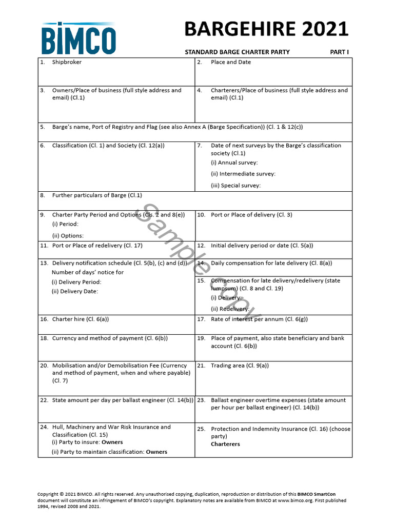 Sample Copy BARGEHIRE 2021 v2 | PDF