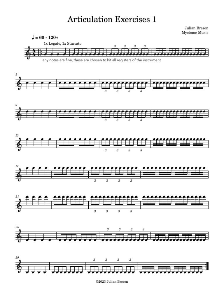 Articulation Exercises 1 | PDF