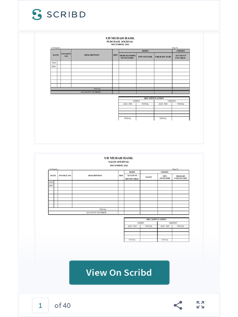 WWW Scribd | PDF | Debits And Credits | Business Economics