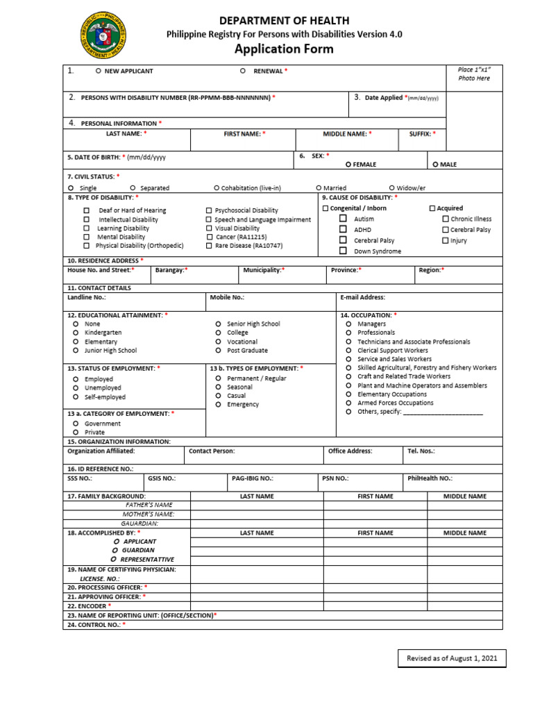 Prpwd-Âpplicatîon Form | PDF | Disability | Intellectual Disability