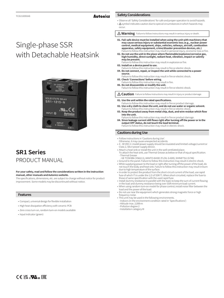 SR1 en Tcd210090ab 230504 Manual W | PDF