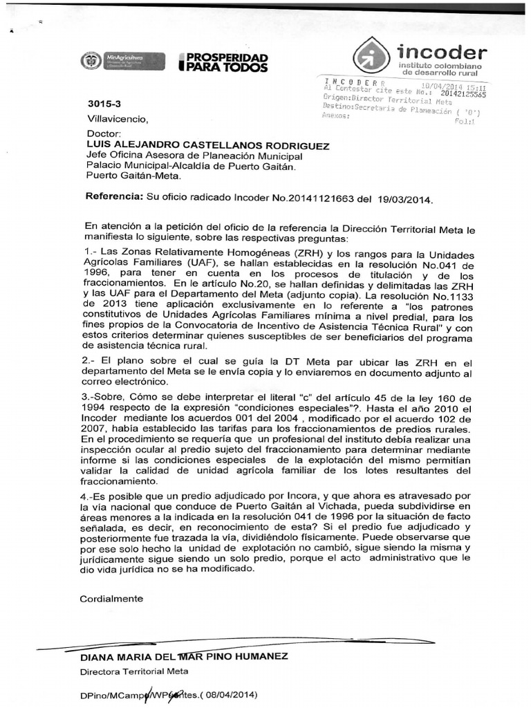 Tamaño UAF Según INCODER | PDF