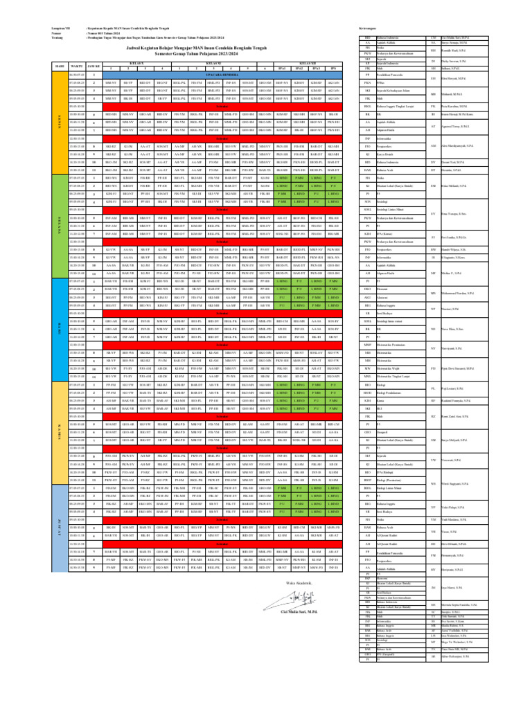 Jadwal KBM 2023-2024 Genap | PDF