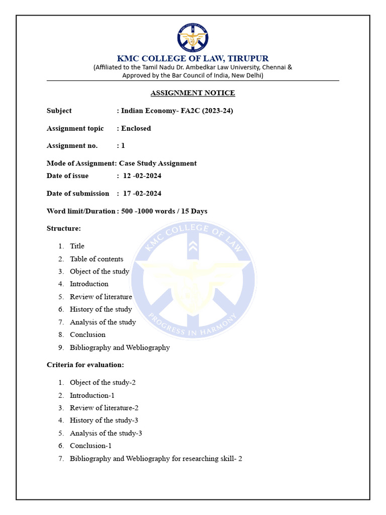 Indian Economy--1ST ASSIGNMENT Cover page | PDF