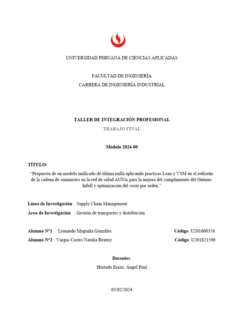 Avance Trabajo Final Taller | PDF | Negocios | Finanzas y dinero