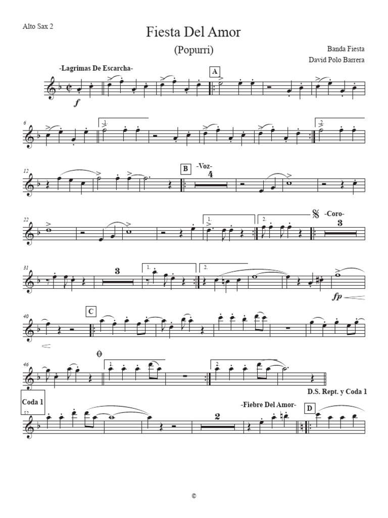 Fiesta Del Amor - Alto Sax 2 | PDF