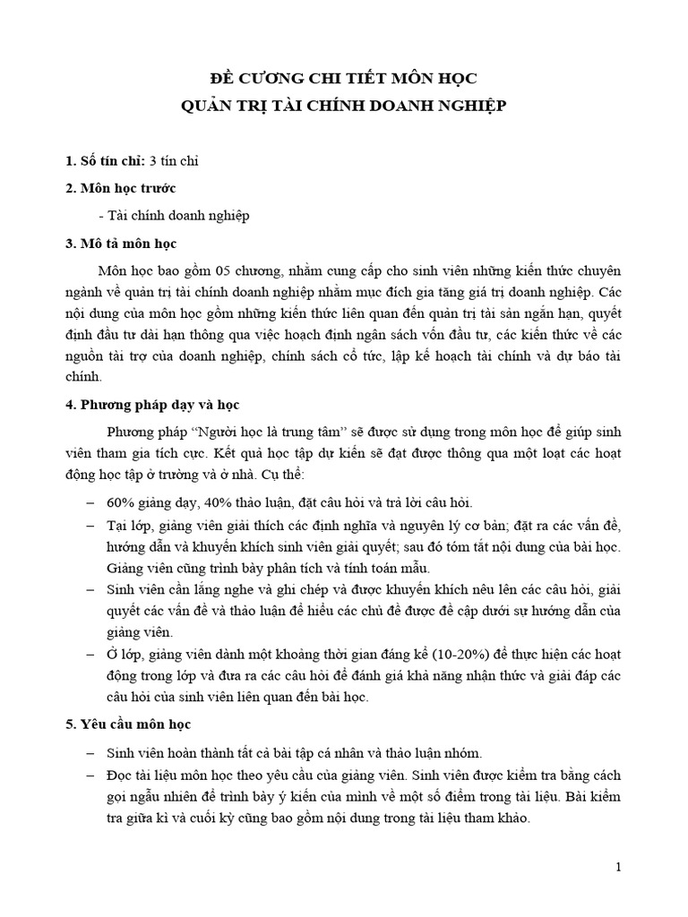 Quan Tri Tai Chinh DN2.2020 | PDF