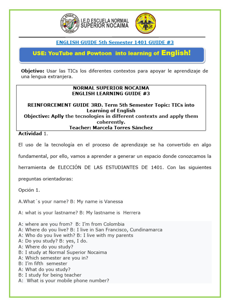 Guide #3 1401 Use Tecnology | PDF