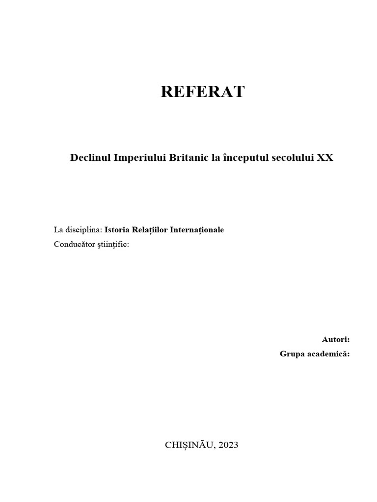 Referat Imperiul Britanic | PDF