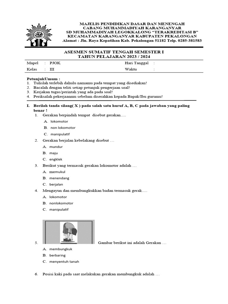 SOAL Dan KUNCI JWB PTS Kls. 3 th.2021 | PDF