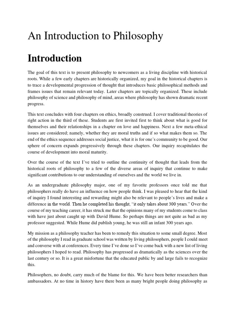 An Introduction To Philosophy | PDF | Knowledge | Metaphysics