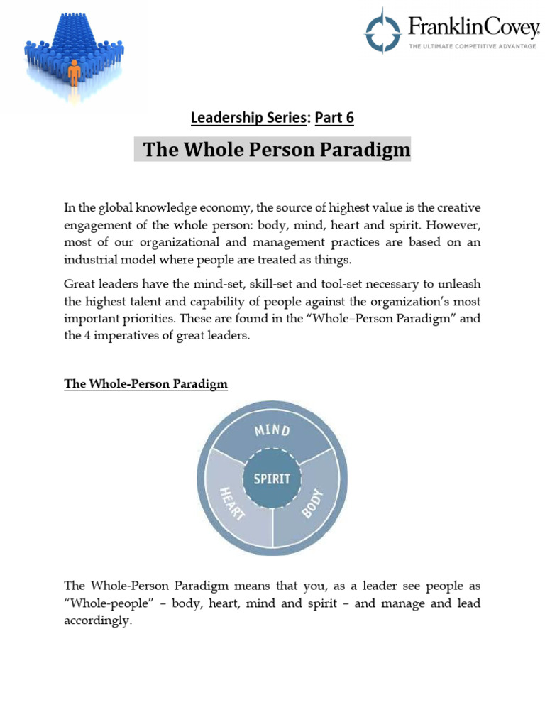 Leadership Series 6 The Whole Person Paradigm Franklyn Covey | PDF ...