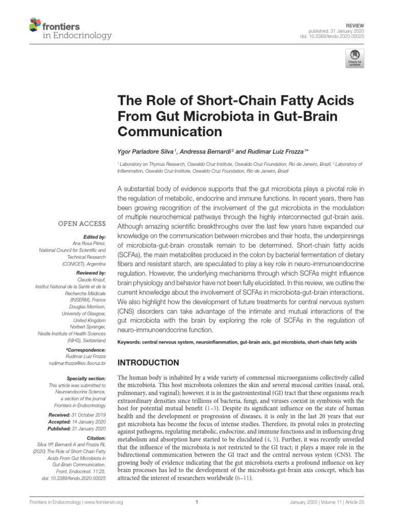 The Role of Short-Chain Fatty Acids From Gut Microbiota in Gut-Brain Communication | PDF ...