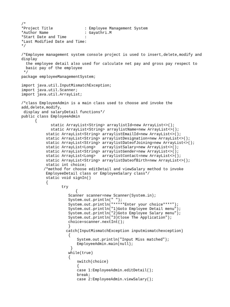 Employee Admin | PDF
