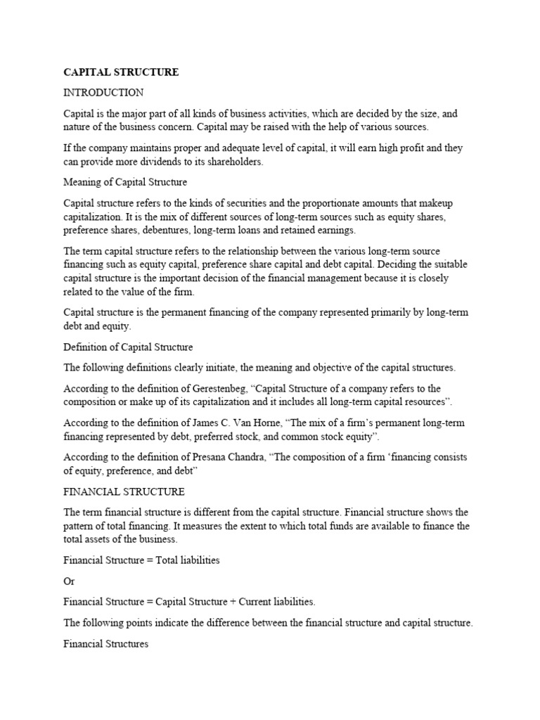 FM Capital Structure | PDF | Capital Structure | Financial Capital FM Capital Structure | PDF | Capital Structure | Financial Capital