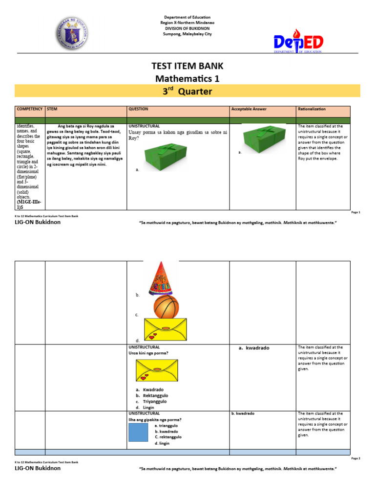 Math 1 Solo Models | PDF