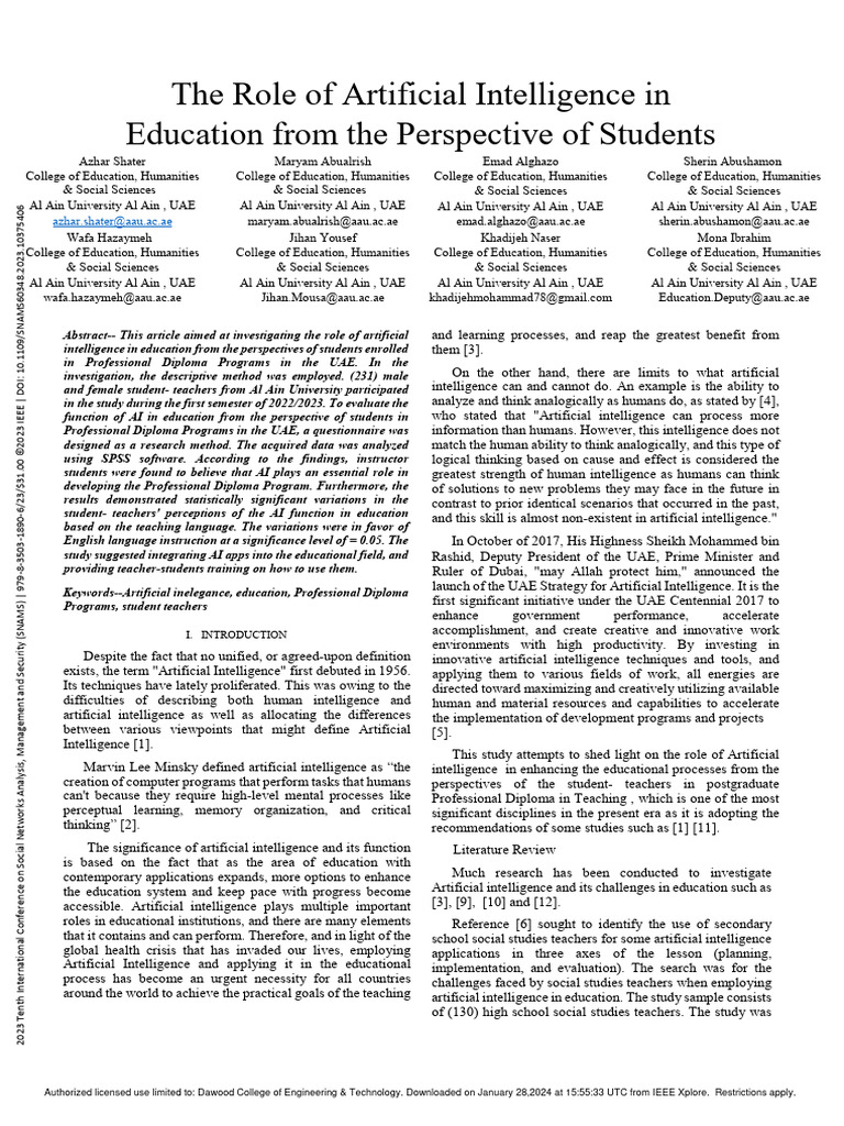 AI in Education: Student Insights | PDF