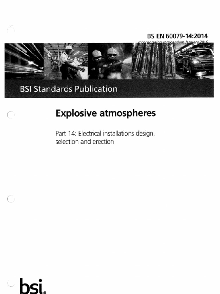 BS 60079-14 2014 Explosive Atmospheres Part 14 | PDF
