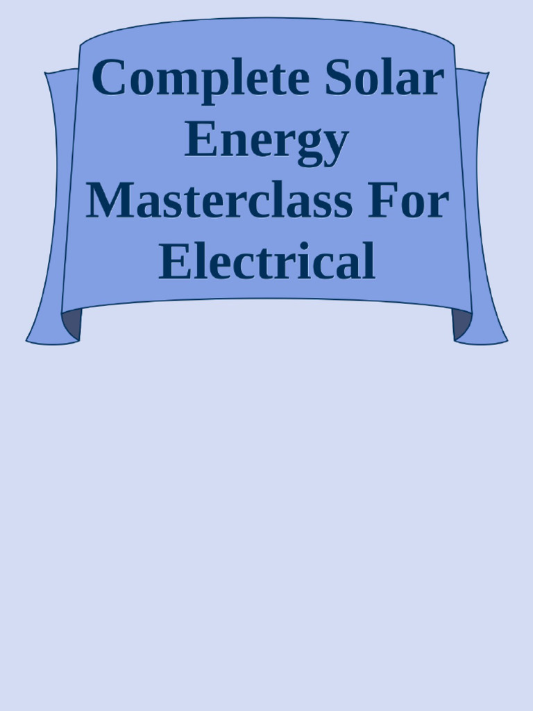 Solar Energy Course for Engineers | PDF | Photovoltaic System ...