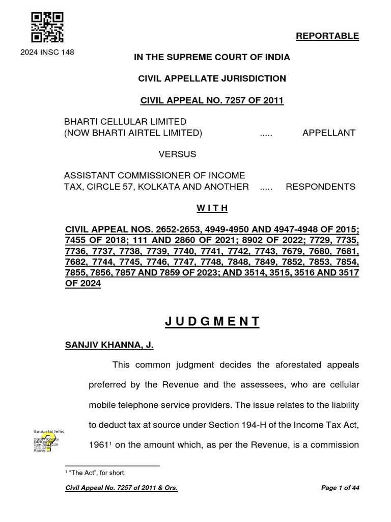 194H - Bharti Airtel - 23300 - 2011 - 2 - 1501 - 50821 - Judgement - 28-Feb-2024 Anti Rev | PDF ...