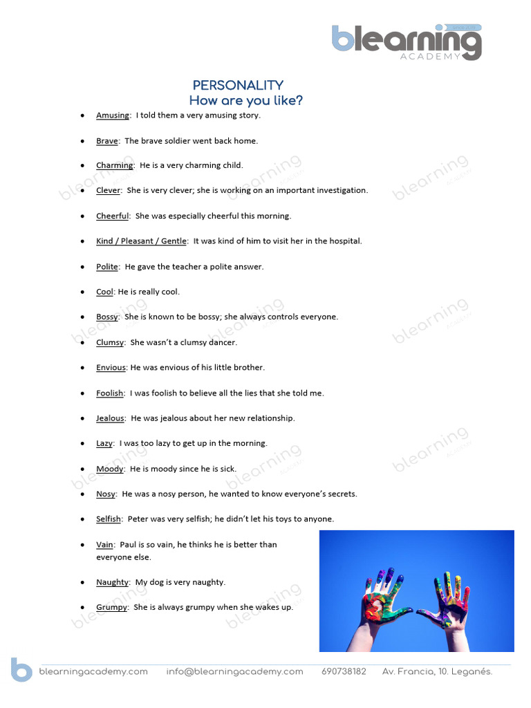 Personality Sentences | PDF