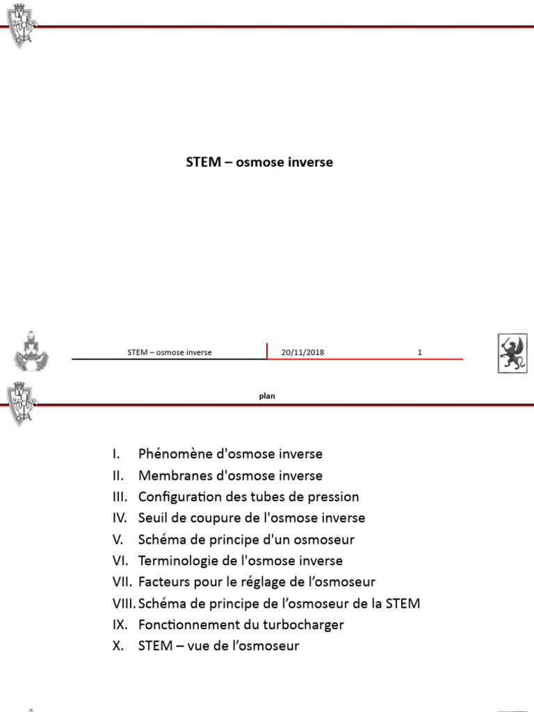 Osmose Inverse : Concepts et Schémas | PDF | Osmose | Opération unitaire