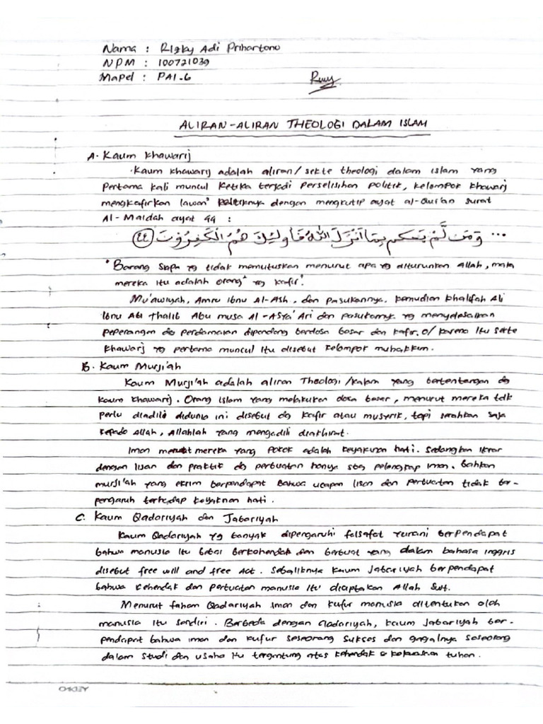 Rizky Adi P - 10070121039 - Pai - B | PDF