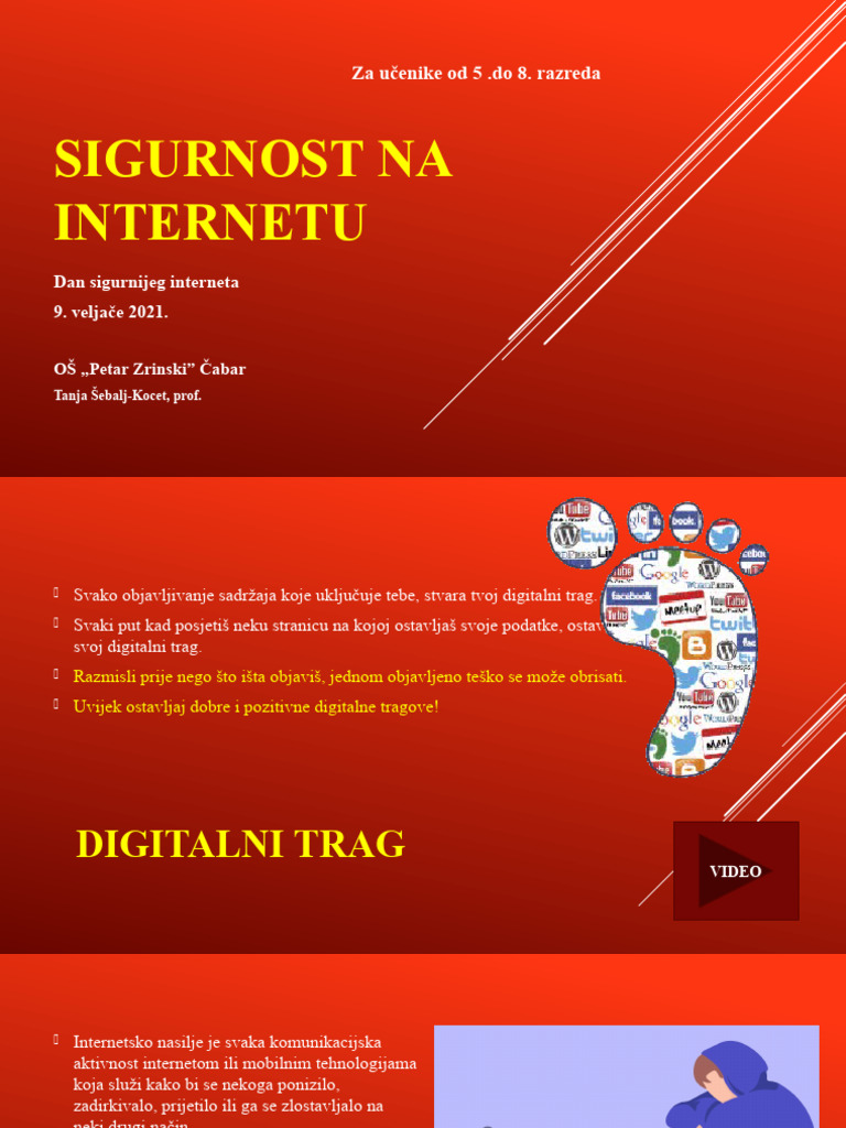 Sigurnost Na Internetu Stariji Razredi | PDF