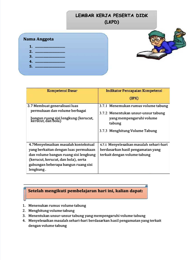 PDF LKPD Volume Tabung 1 Compress | PDF