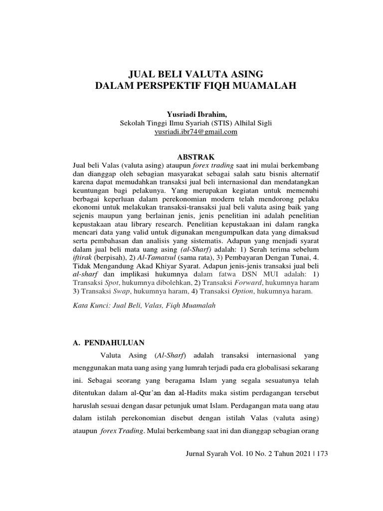 Jual Beli Valas: Perspektif Fiqh | PDF | Agama & Spiritualitas