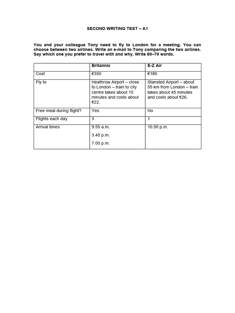 Second Writing Test | PDF