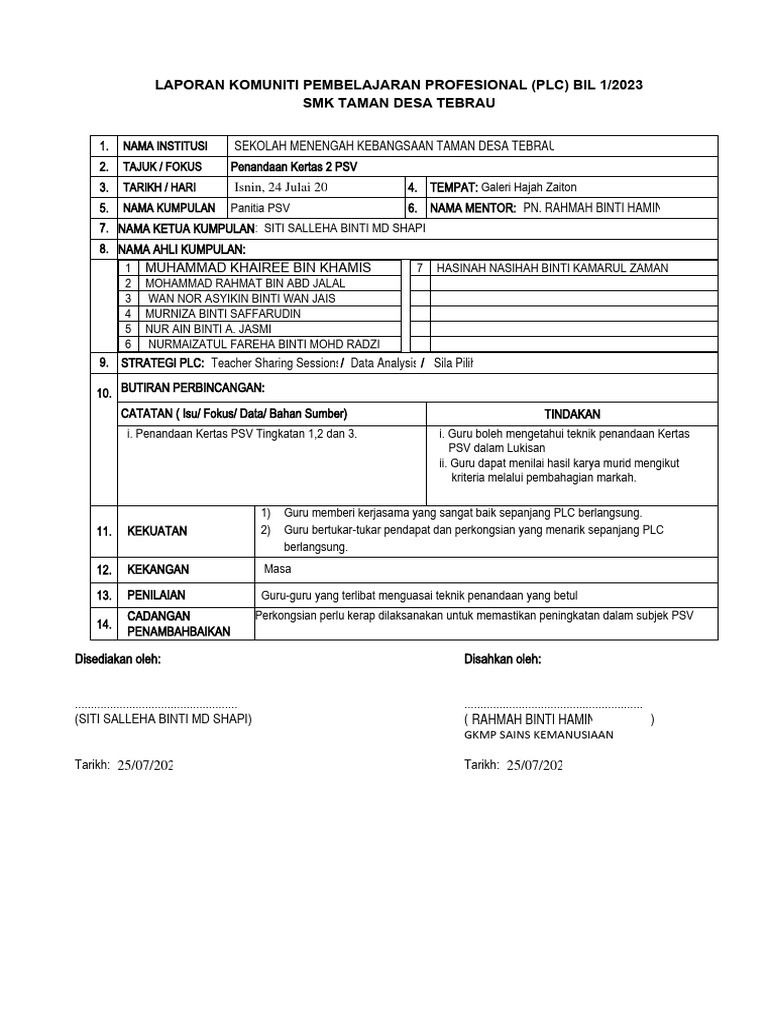 Laporan PLC PSV Bil 1 | PDF