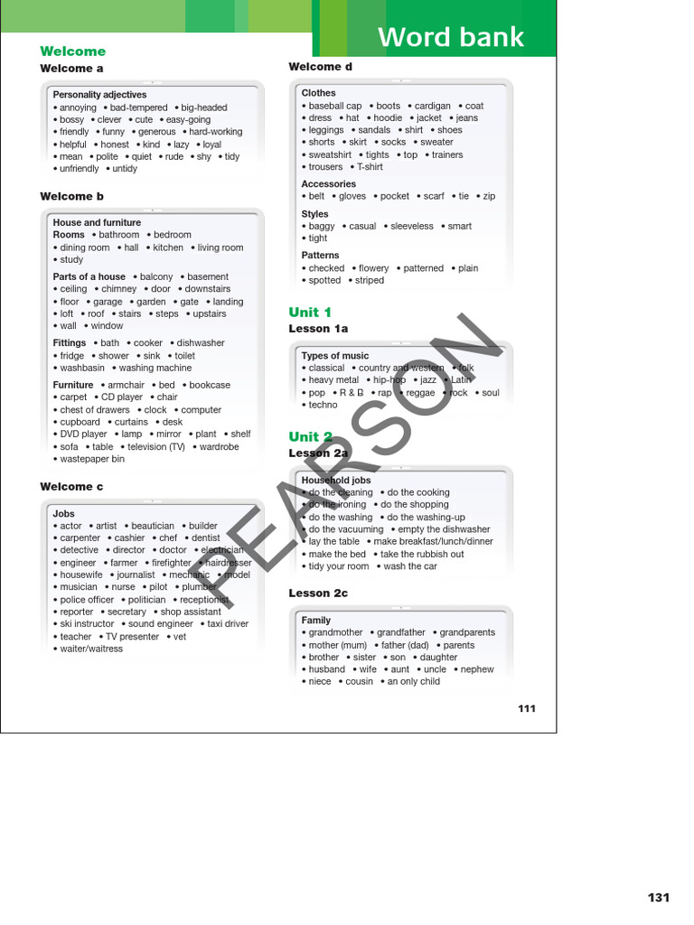 Teachers 3 Livebeat WORD BANK | PDF