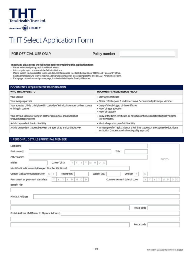 THT Select Africa Application Form 2021 | PDF