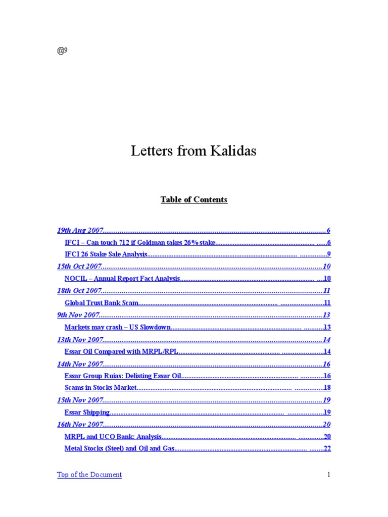 Kalidas | PDF | Derivative (Finance) | Stocks