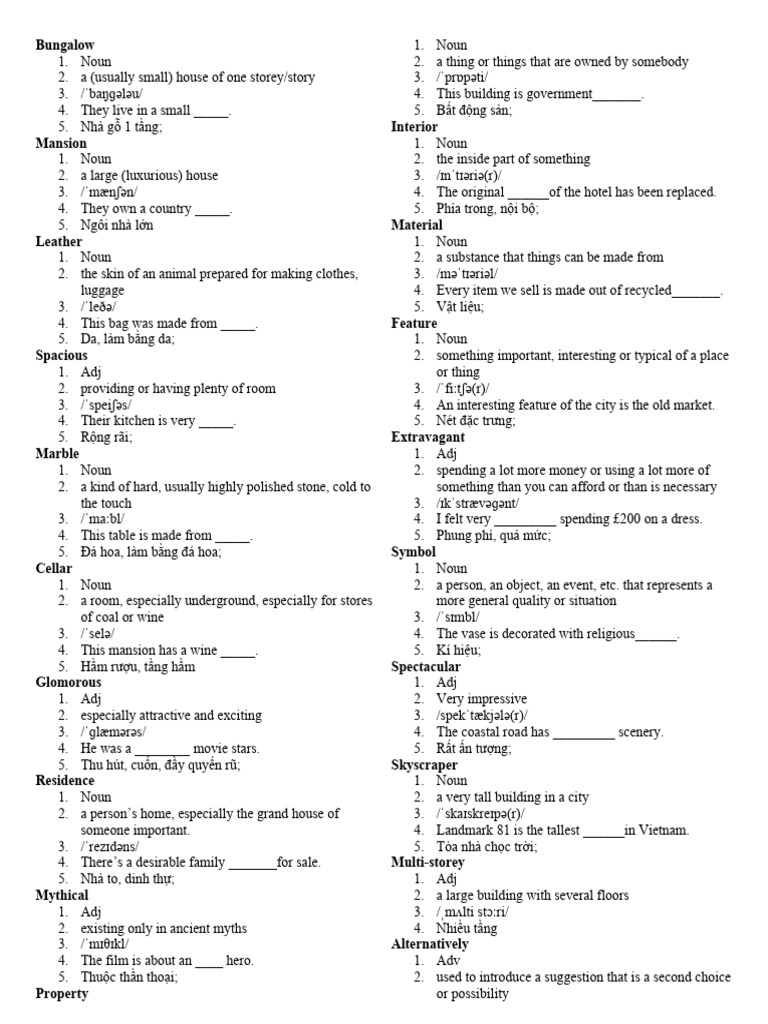 Mindset 2 Unit 1 Vocab | PDF