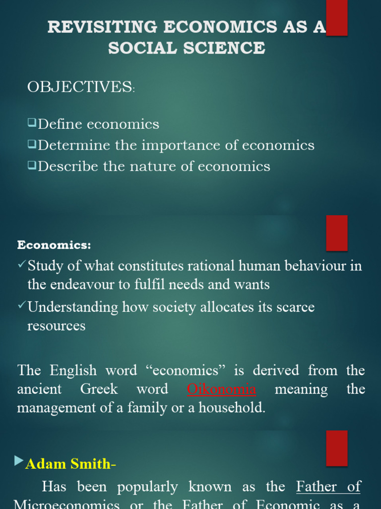 Revisiting Economics As A Social Science Week 1 | PDF