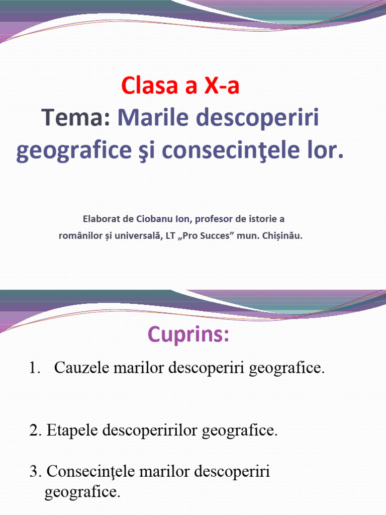 Marile descoperiri geografice | PDF