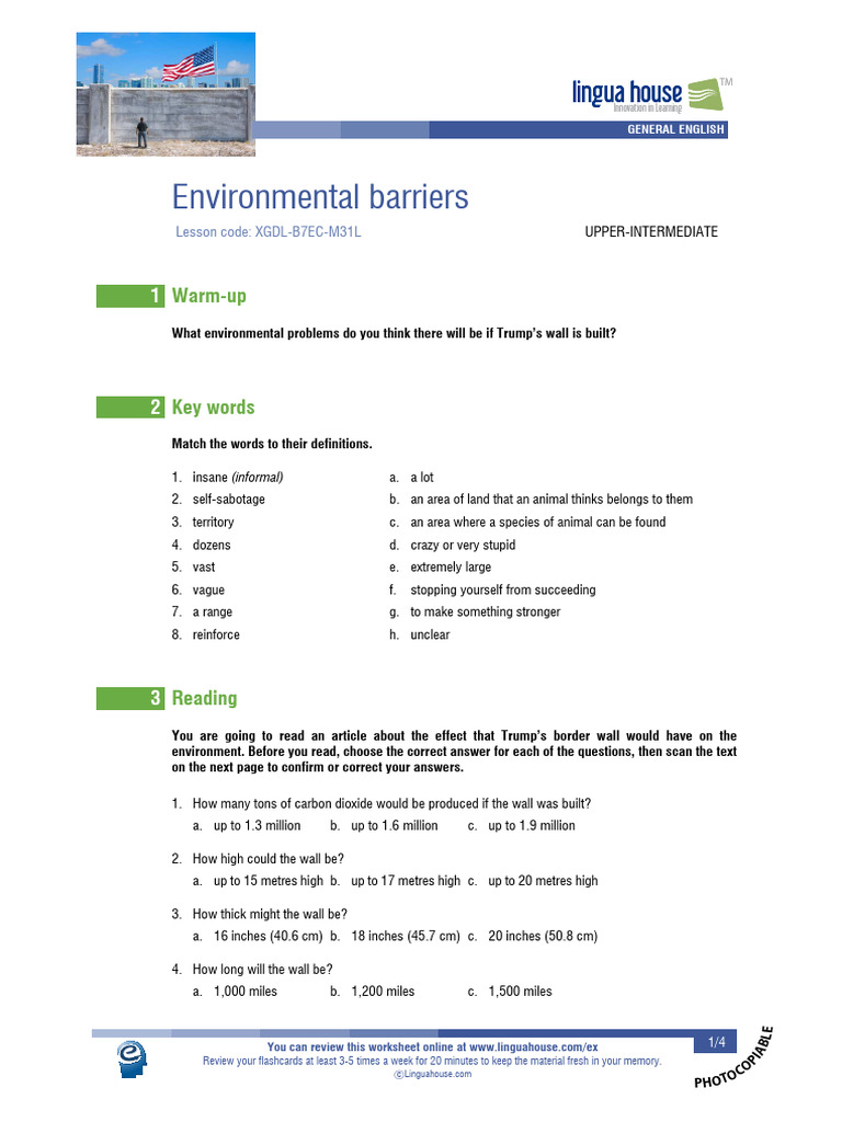 Environmental Barriers | Download Free PDF | Verb | Concrete