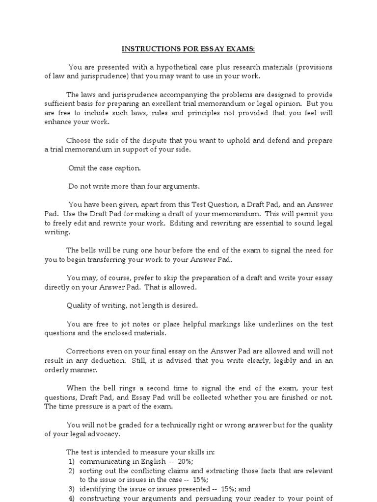 Memorandum Part of Bar Exam | PDF | Offer And Acceptance | Damages