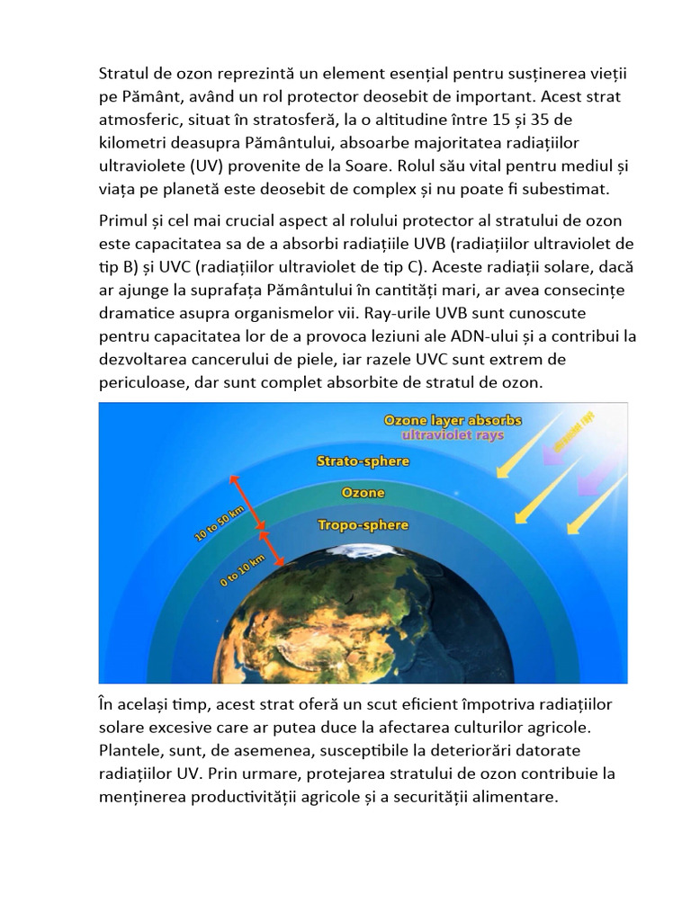 Stratul de Ozon Reprezintă Un Element Esențial Pentru Susținerea Vieții ...