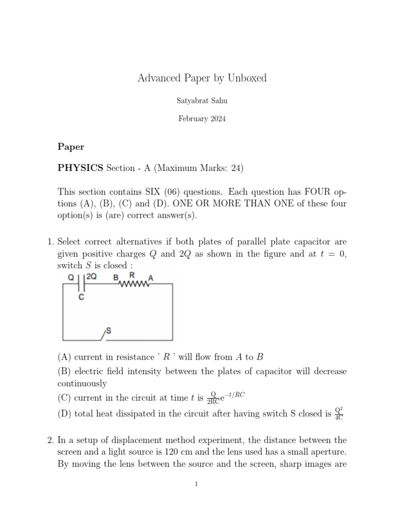 Advanced Paper by Unboxed | PDF | Gases | Force